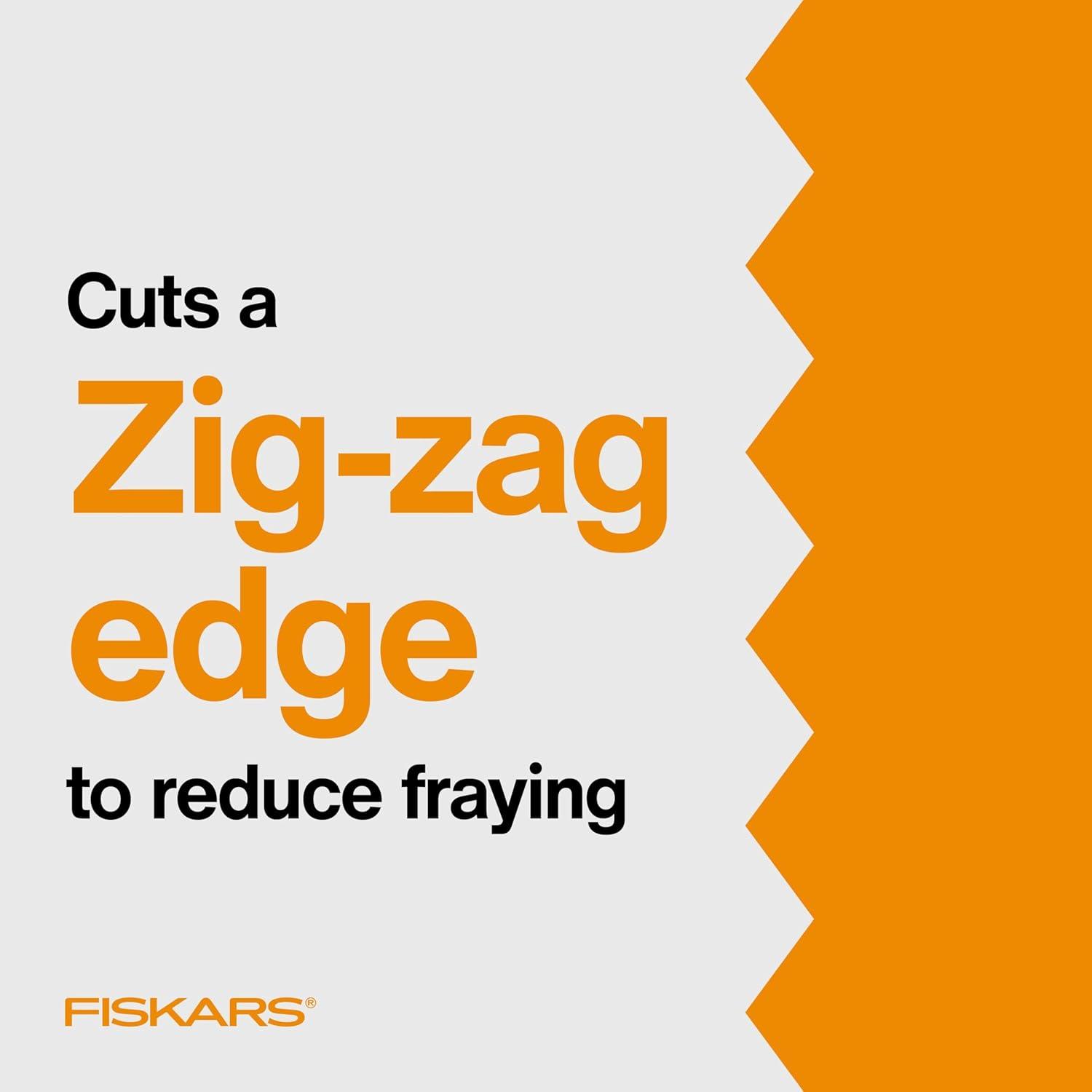 Fiskars Pinking Shears, Zig-Zag Edge, Stainless Steel Blades, Precision ...